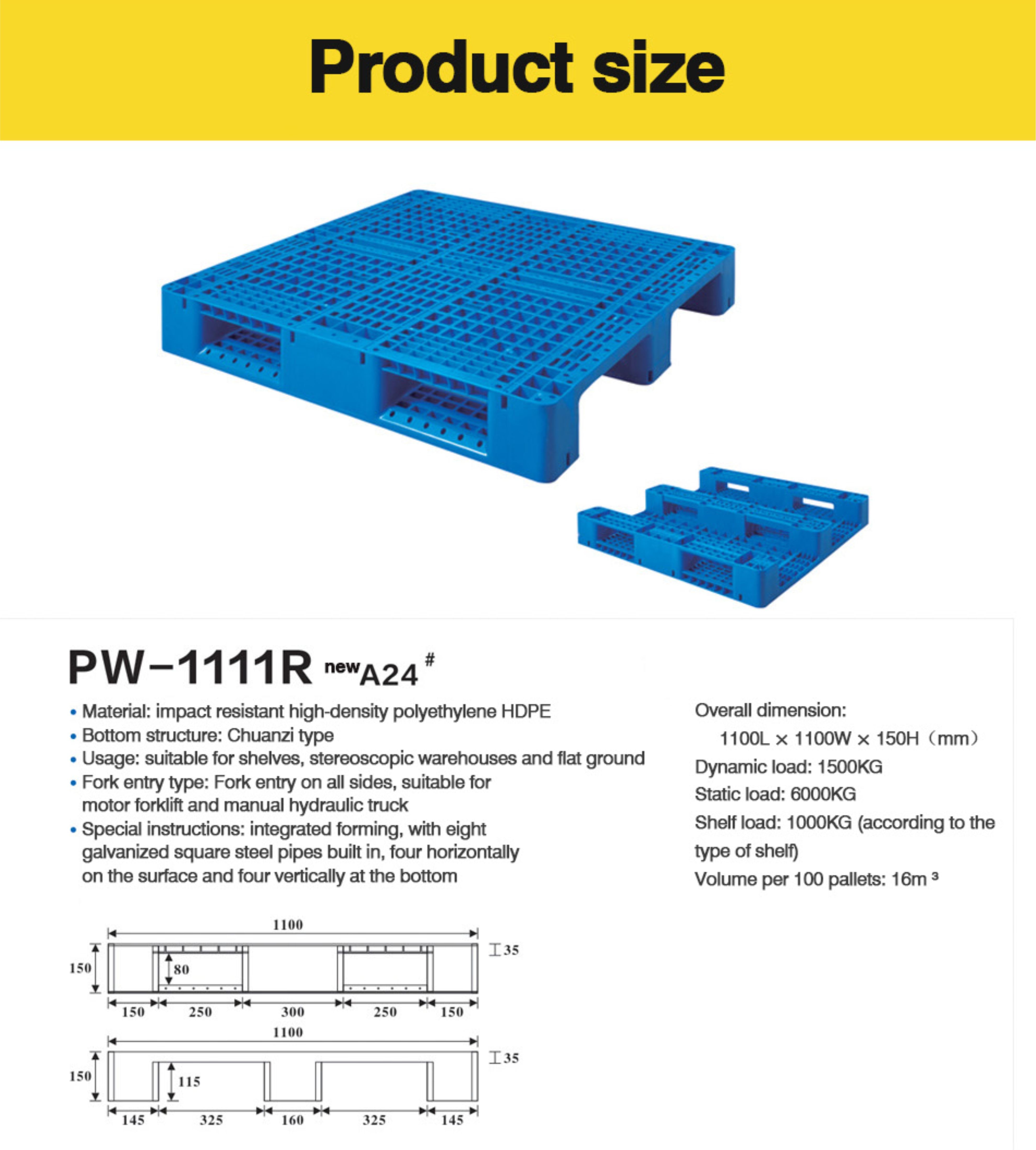 OEM Stackable Plastic Pallet - Perfect for Wareho Organization