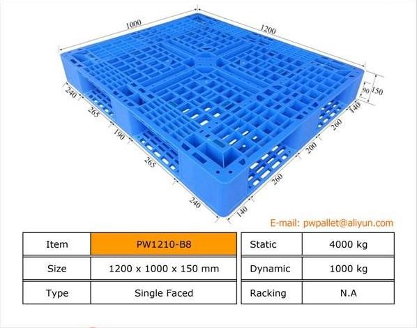 Packaging Pallet With OEM Stackable Plastic Pallet MOQ 450pcs