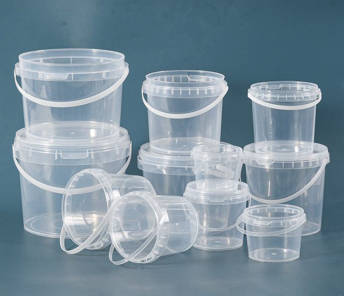 Customizable Transparent Plastic Bucket Smooth Surface IML/Thermal ...